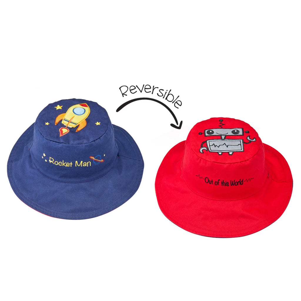 Flapjack Kids Sun Hat Spaceship/Robot – Babyrama.ca