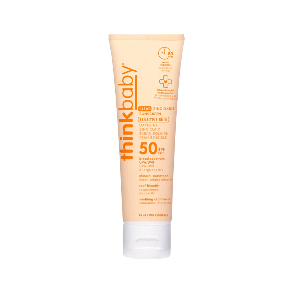 Thinkbaby Clear Zinc Oxide Sunscreen Sensitive Skin Location SPF50 89m ...